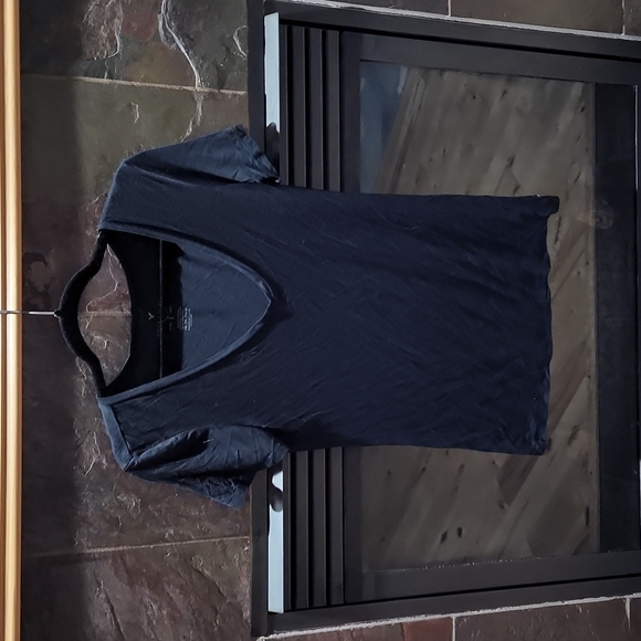 Tops | Deep V Black T Shirt | Poshmark
